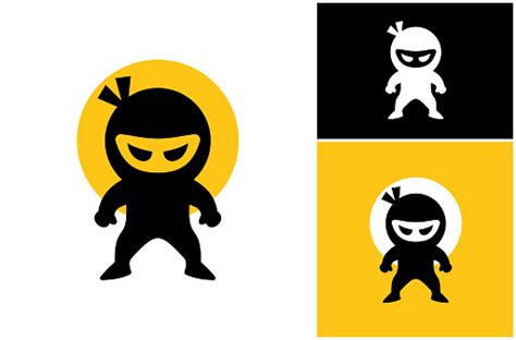 닌자 전사 마스크 일본 전투기 귀여운 만화 평면 마스코트 벡터 디자인 일러스트 레이 션 Combat Sport Event에 대한