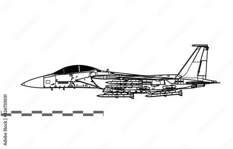 Boeing F 15ex Eagle Ii Vector Drawing Of Air Superiority Fighter Side