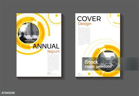 노란색 배경 원 현대 표지 디자인 현대 책 표지 추상 책자 표지 템플릿 연례 보고서 잡지와 전단지 레이아웃 벡터 A4 0명에 대한 스톡 벡터 아트 및 기타 이미지 Istock