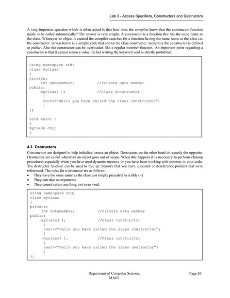 object oriented programming lab manual pdf