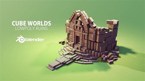 Artstation Lowpoly Cube Worlds 6 Flat Shading Blender Speed