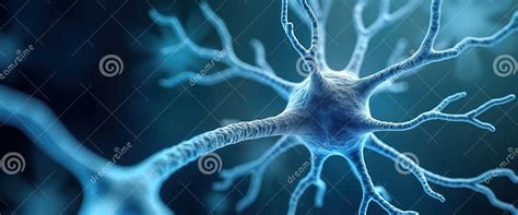 Detailed Close Up View Of Neuron Cell Complex Branching Structure Highlighted Cell Vibrant