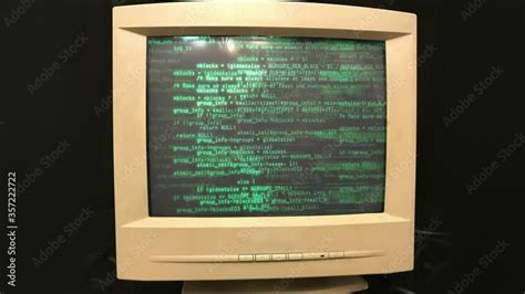 Hacking An Old Vintage TV Or Computer Monitor Screen 80s 90s Style Green Code On Screen Monitor