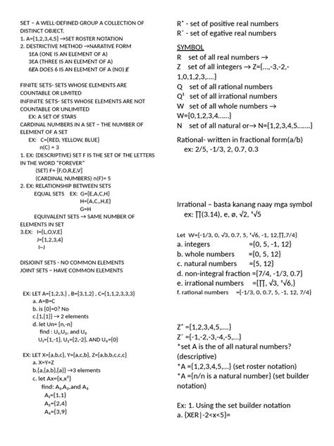 Math 101 Pdf Set Mathematics Numbers