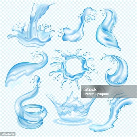 물 파도 스플래쉬 벡터 드롭 폭포 투명 Splashing 액체 아쿠아 세트의 그림을 흰색 배경에 고립 된 급수 물이 튀는에 대한 스톡 벡터 아트 및 기타 이미지 Istock