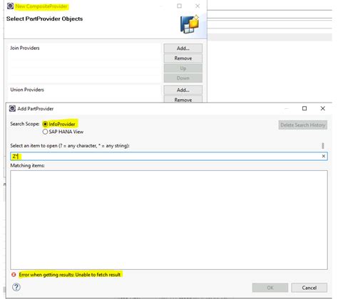 Search Unable To Fetch The Embedded Bw Infoprovide Sap Community