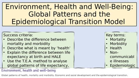 Aqa Population And The Environment Global Patterns And The Epidemiological Transition Model