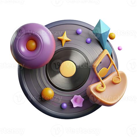 Extraordinary Classic Music Notes Vinyl Record Graphic Cutout For Album