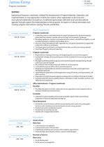 Program Coordinator Resume Samples And Templates VisualCV