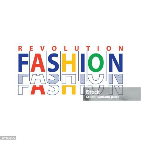 패션 혁명 텍스트 그래픽의 프리미엄 벡터 일러스트레이션 티셔츠 인쇄 셔츠 후드티와 바바 정장 키즈 코튼 등의 디자인 보이 복장을위한 적합한 스크린 인쇄 및 Dtf 0명에