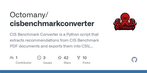 Github Octomanycisbenchmarkconverter Cis Benchmark Converter Is A