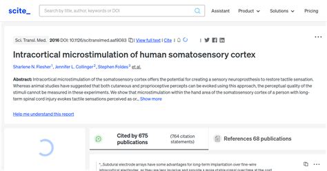 Intracortical Microstimulation Of Human Somatosensory Cortex Scite
