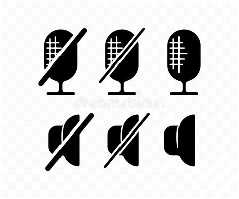 Microphone And Speaker On And Mute Graphic Design Stock Vector
