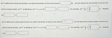 solved a ﻿to define the inverse sine function we restrict