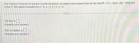 Solved Use Green S Theorem To Find The Counterclockwise Chegg