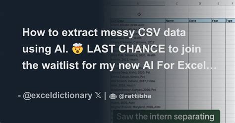how to extract messy csv data using ai 🤯 thread from excel