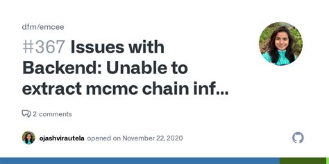issues with backend unable to extract mcmc chain info from a saved