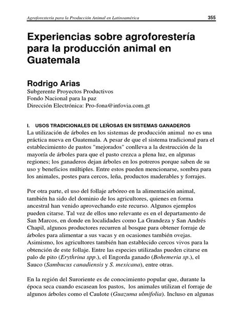Experiencias Sobre Agroforestería Pdf Arboles Los Bosques