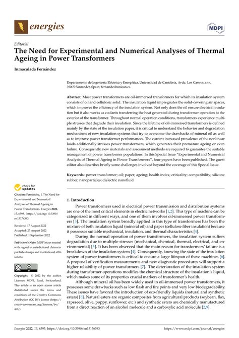 Pdf The Need For Experimental And Numerical Analyses Of Thermal Ageing In Power Transformers