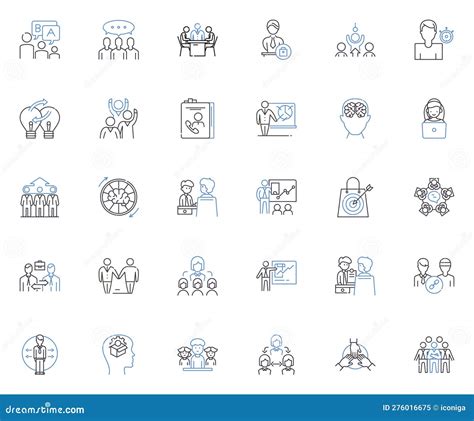 Coordination Ideation Line Icons Collection Collaboration Synergy