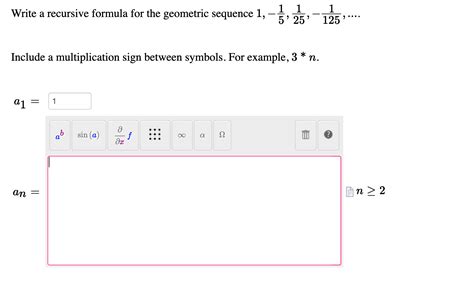 Solved Write A Recursive Formula For The Geometric Sequence Chegg