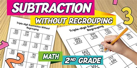 Second Grade Triple Digit Subtraction Without Regrouping Worksheet
