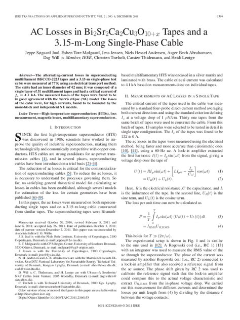 Pdf Calculating Ac Losses In High Temperature Superconducting Cables Comprising Coated
