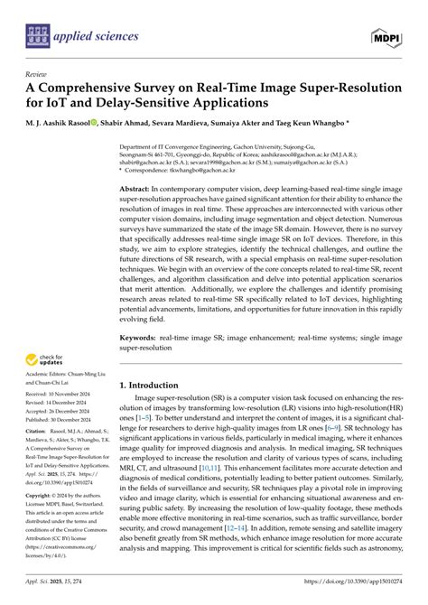 Pdf A Comprehensive Survey On Real Time Image Super Resolution For Iot And Delay Sensitive