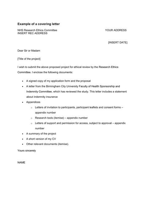 Example Of A Covering Letter Example Of A Covering Letter