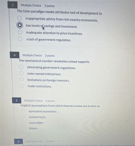 Solved 3multiple Choice 2 ﻿pointsthe False Paradigm Model