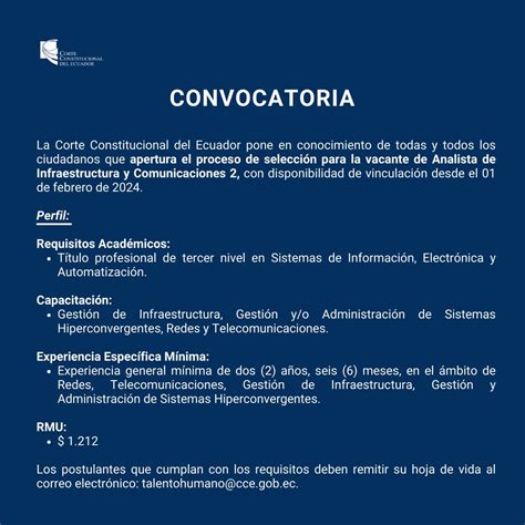Corte Constitucional Del Ecuador En Linkedin Convocatoria La Corte Constitucional Del Ecuador