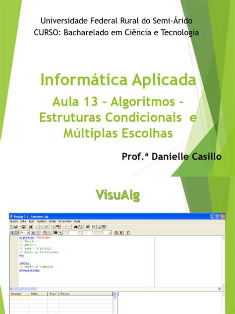 aula 13 algoritmos estruturas condicionais e múltiplas escolhas