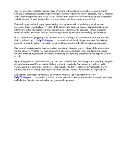 Sample Dissertation Proposal Ppt Pdf Thesis Microsoft Power Point