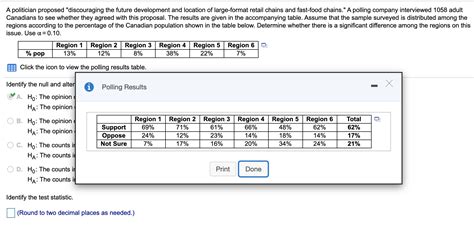 Solved Identify The Test Statistic Identify The Chegg