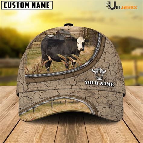 Uni Black Hereford Happiness Farming Life Customized Name Cap Unijames