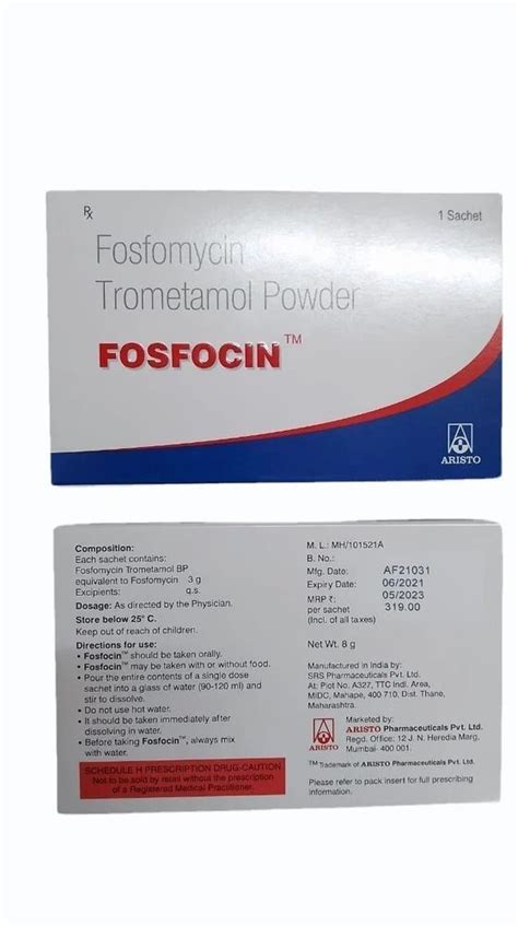 Fosfomycin Sodium Injection Packaging Size 3 Gm At ₹ 100 Piece In Nagpur