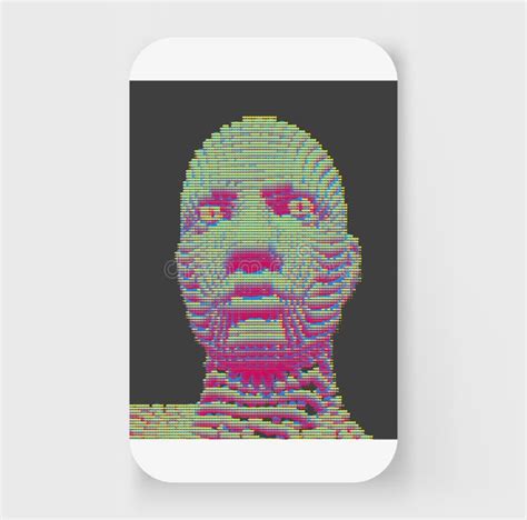 人脸识别 抽象数字人头 未来主义背景 广告营销或广告营销的矢量图 库存例证 插画 包括有 商业 网格 264126454