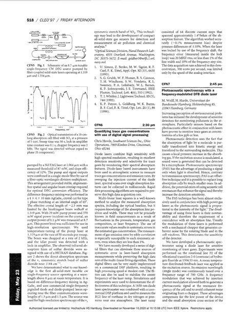 Pdf Photoacoustic Spectroscopy With A Frequency Modulated Dfb Diode Laser