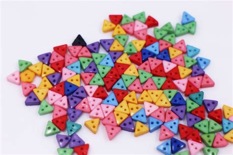 Tiny Triangle Button Mixed Color Triangle Shape Button Two Etsy