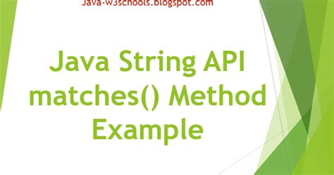 Java String Api Matches Method Example