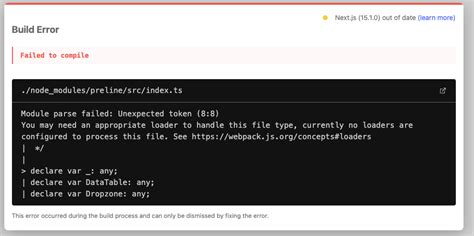 Build Error Preline Library Fails To Compile In Nextjs Typescript Project Stack Overflow