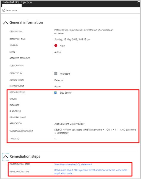 進階威脅防護 Azure Sql Database Sql Managed Instance And Azure Synapse