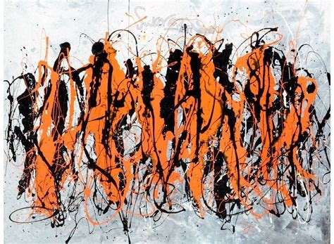 Orange And Black Abstract