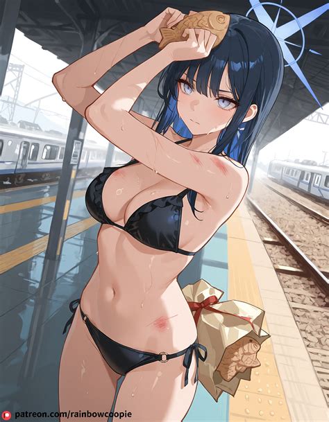 Saori Blue Archive Ai Generated Bikini Bouquet Breasts Bright Daylight Bruise Chips