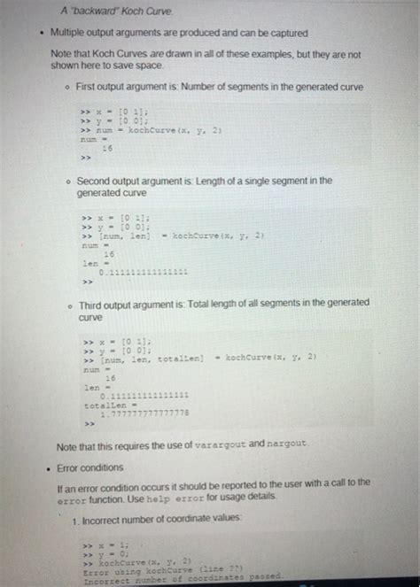 Write A Script To Create A Koch Curve Done In Matlab