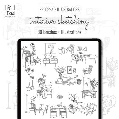 Procreate Interior Sketching Brushset And Illustrations Toffu Co