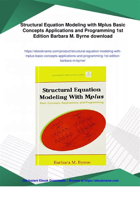 Summary Structural Equation Modeling With Mplus Basic Concepts
