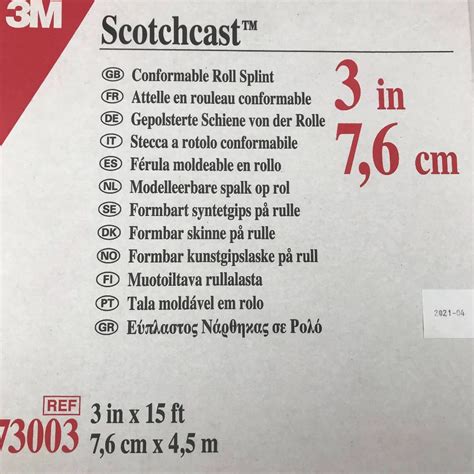 3m 73003 Scotchcast Conformable Roll Splint 3in X15ft X Gb Tech Usa