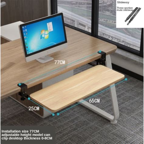 No Hole Keyboard Bracket Slide Rail Keyboard Bracket No Desktop Clamp Desk Computer Bracket