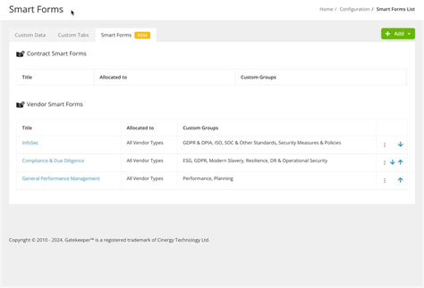 Configure Smart Forms